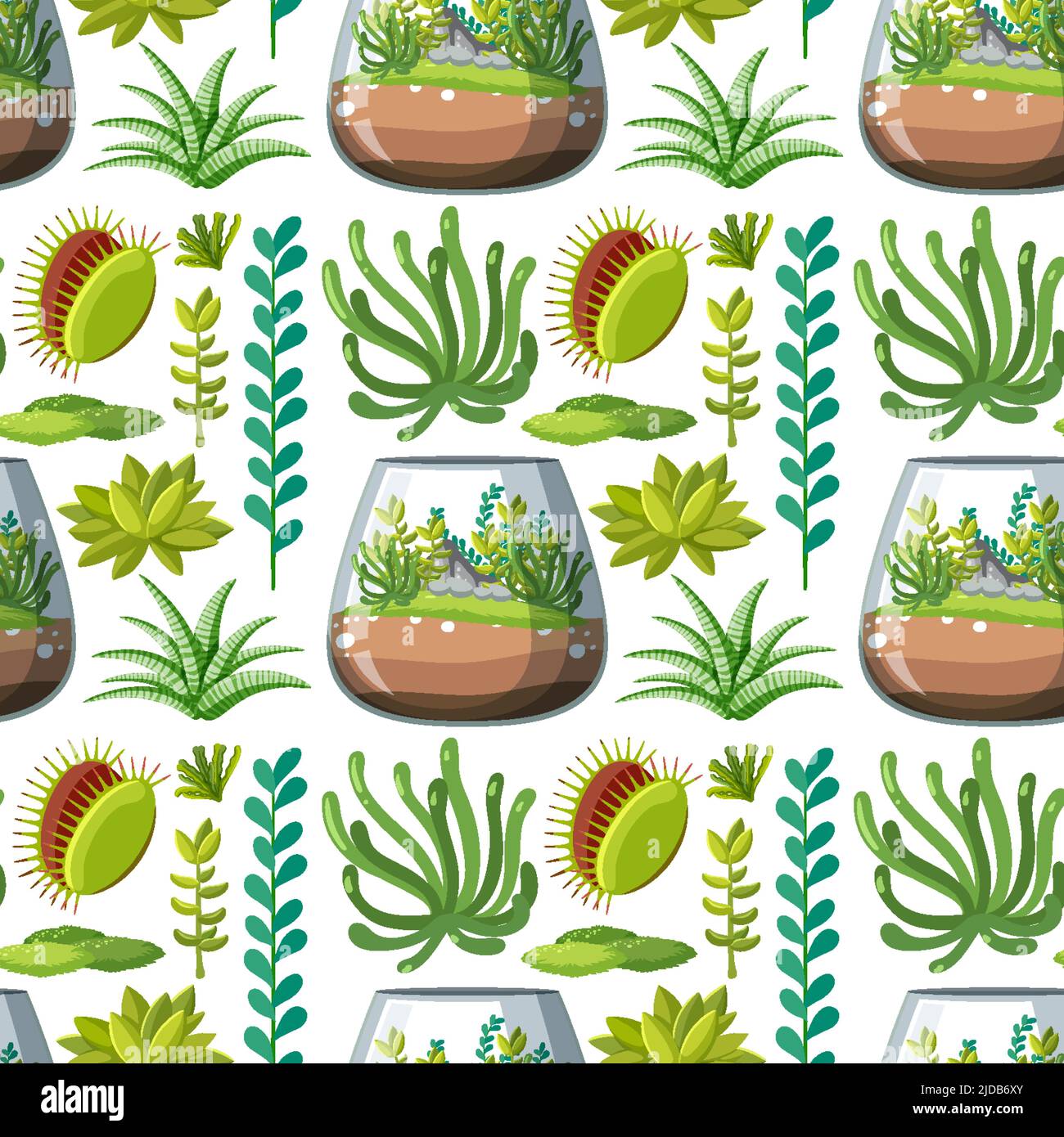 Various plants seamless pattern illustration Stock Vector Image & Art ...