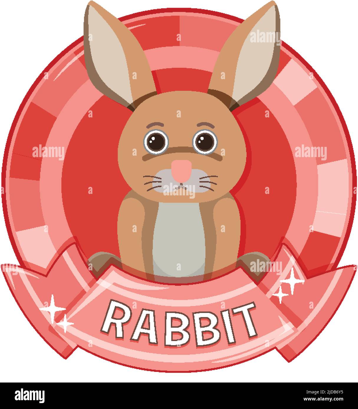 Cute rabbit cartoon badge illustration Stock Vector Image & Art - Alamy