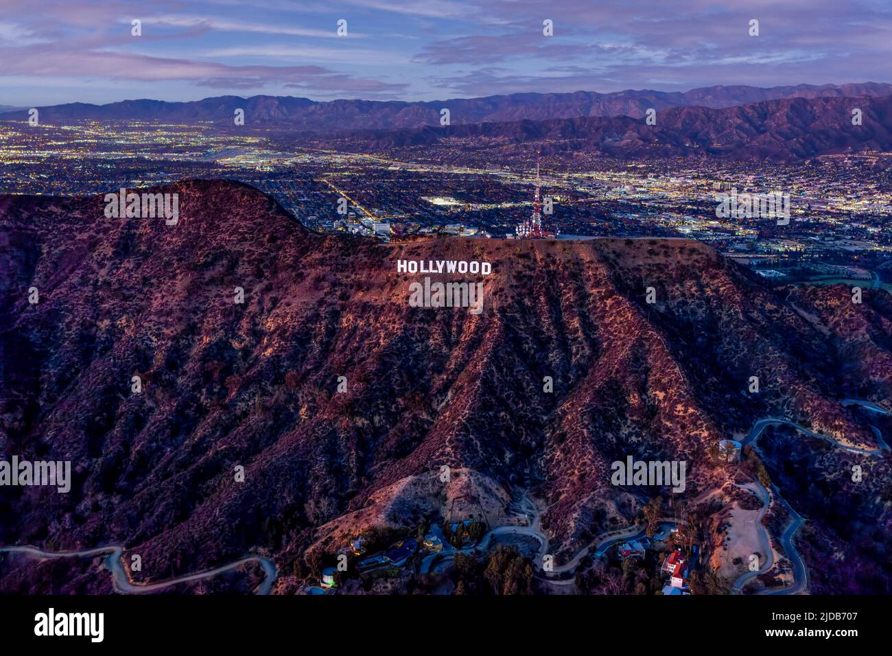 Aerial hollywood sign hi-res stock photography and images - Alamy