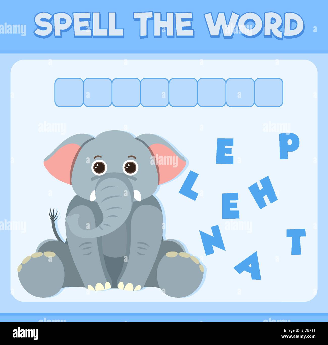 Spell word game with word elephant illustration Stock Vector Image ...