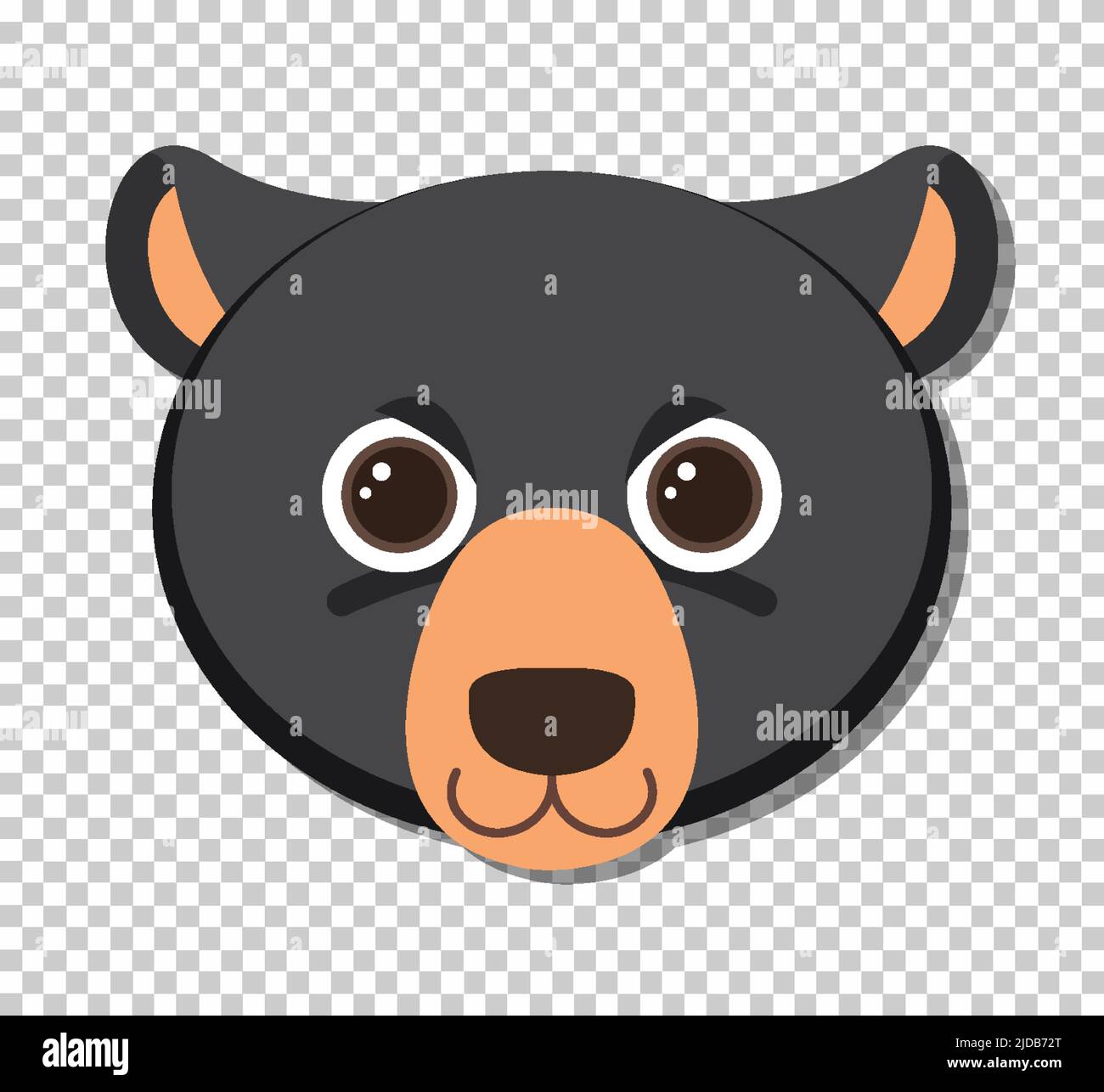 Cute black bear head in flat cartoon style illustration Stock Vector Image & Art - Alamy
