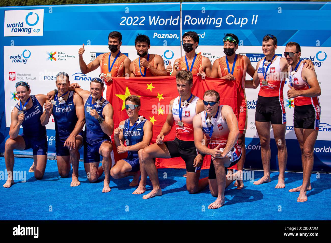 Poznan, Poland. 19th June, 2022. Rowers of Team China (C), Team Estonia ...