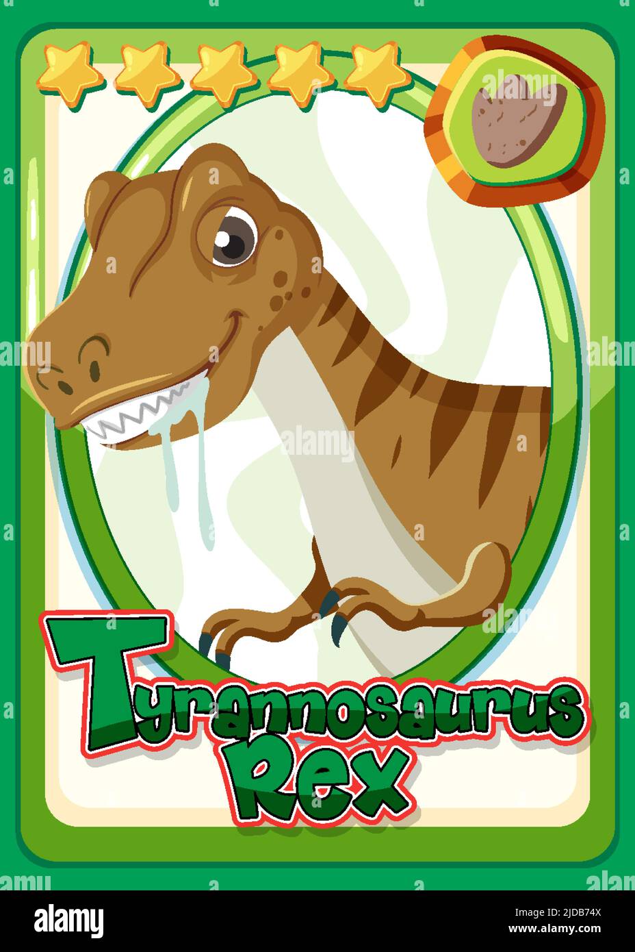 Tyrannosaurus rex cartoon character card illustration Stock Vector ...