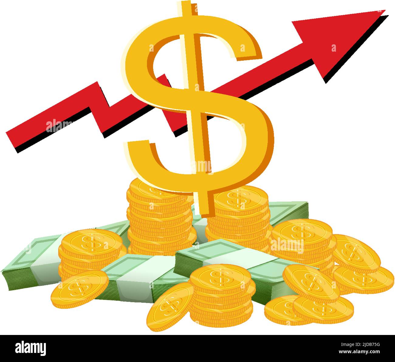 Pile of money and dollar symbol illustration Stock Vector Image & Art ...