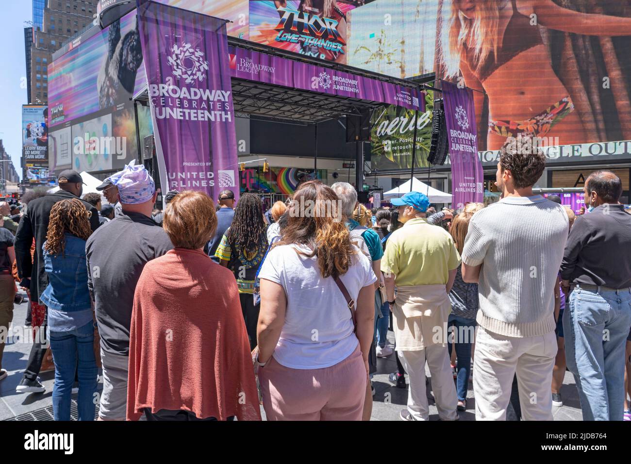 NEW YORK, NY - JUNE 19: People watch Broadway Celebrates Juneteenth in ...