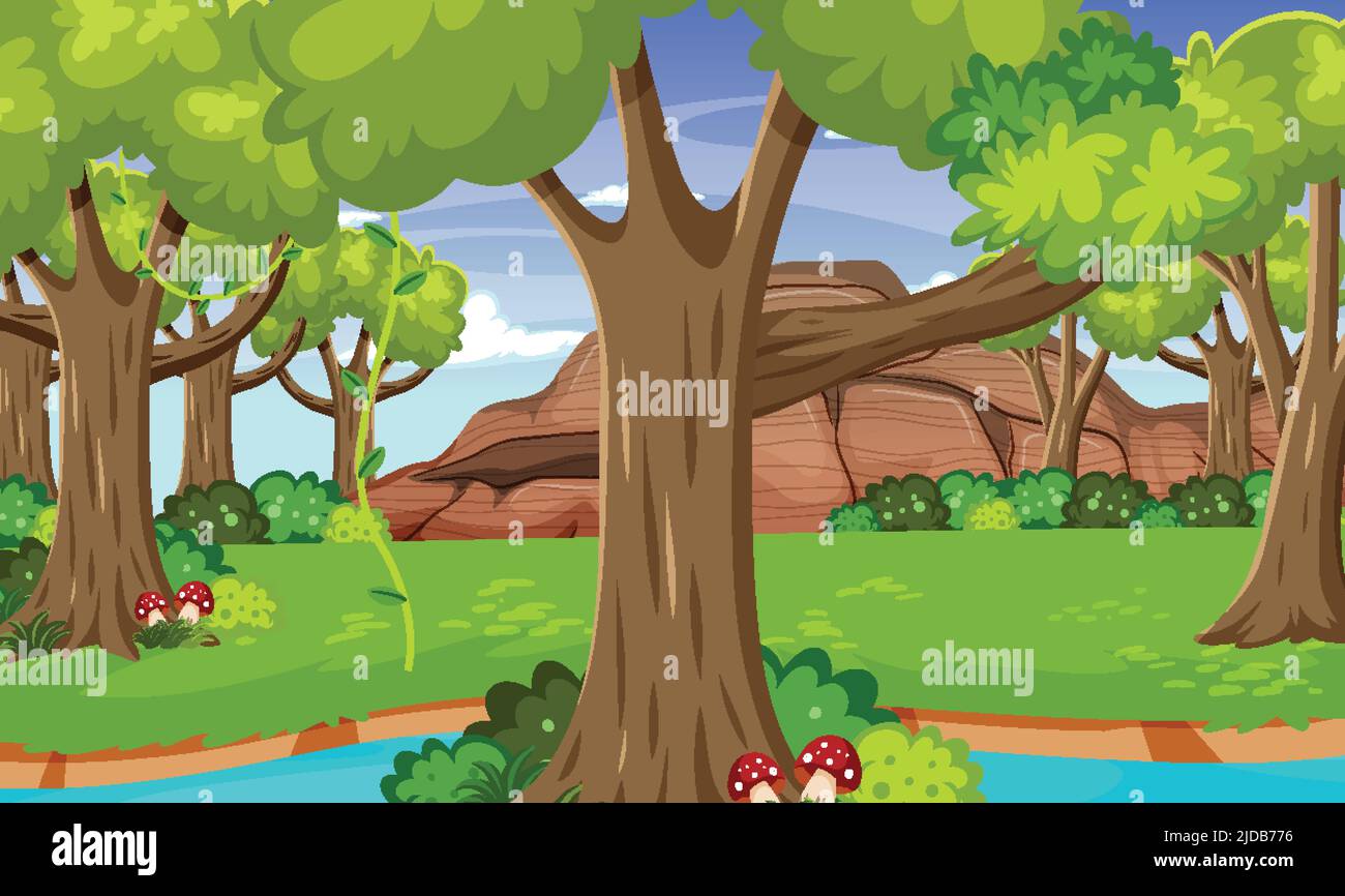 Nature forest background template illustration Stock Vector Image & Art ...