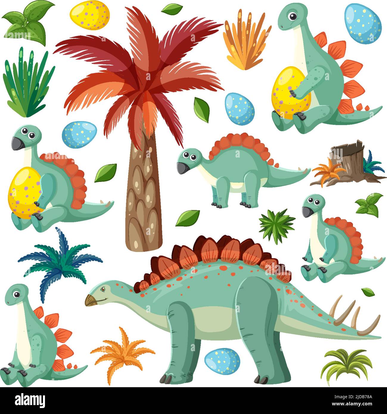 Cute dinosaur seamless pattern illustration Stock Vector Image & Art ...