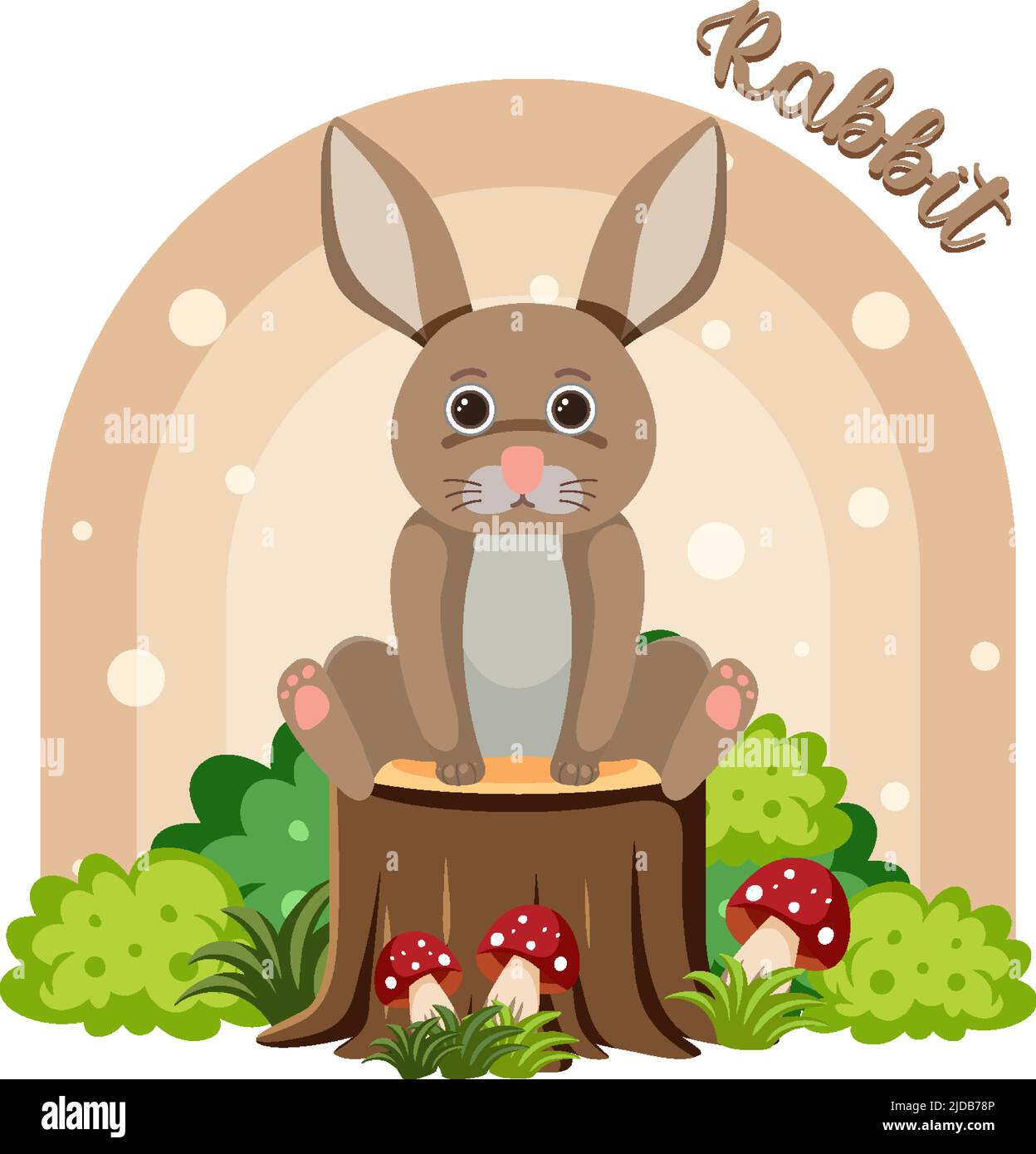 Cute rabbit in cartoon flat style illustration Stock Vector Image & Art ...