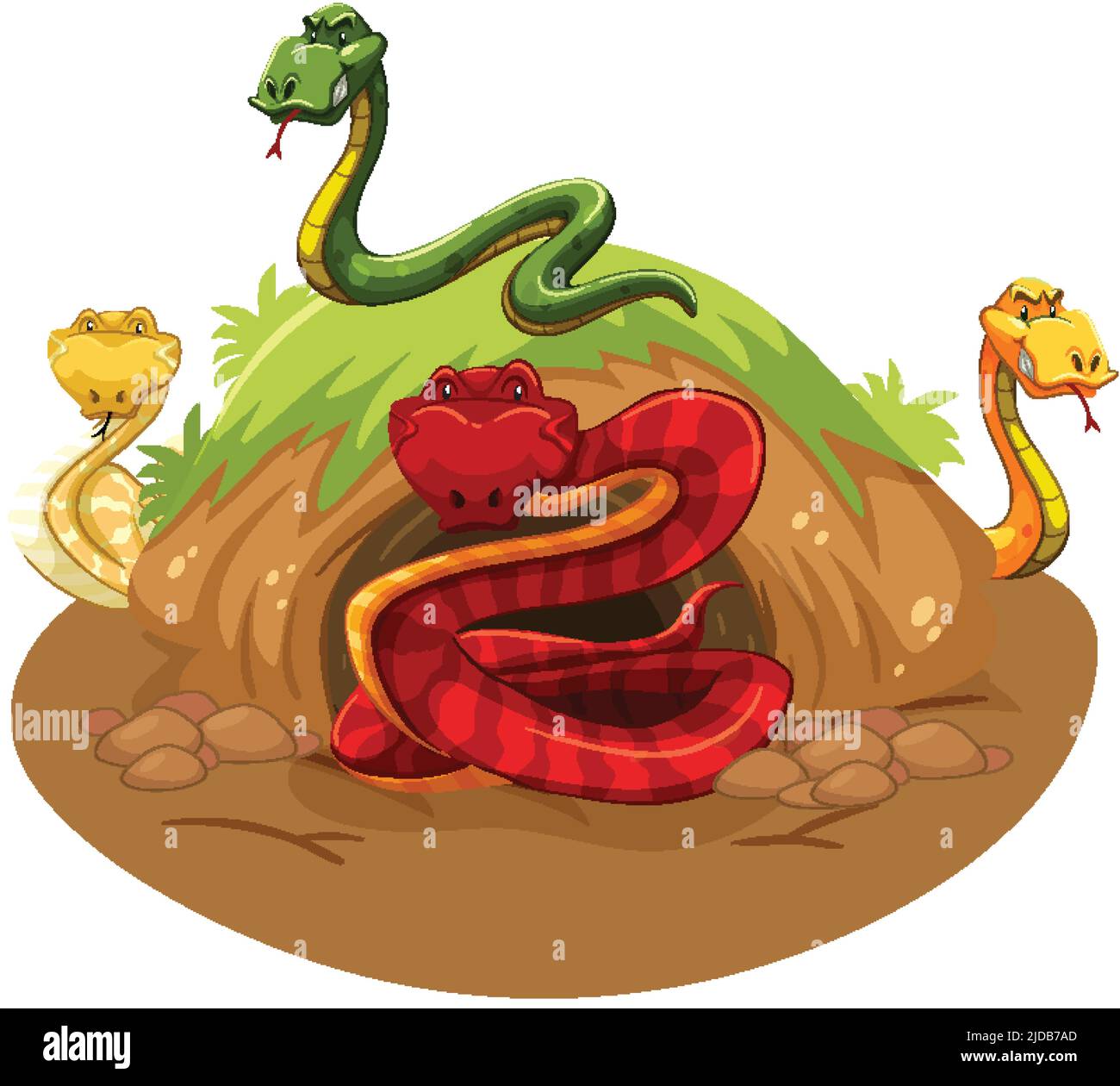 Group of snakes with animal burrow illustration Stock Vector Image ...