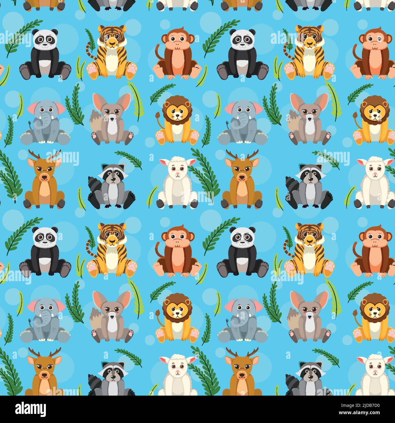 Cute animals seamless pattern illustration Stock Vector Image & Art - Alamy