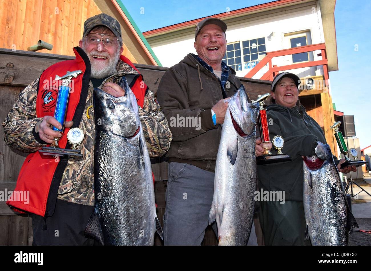 First through third place winners in the 2018 Homer Winter King Salmon ...