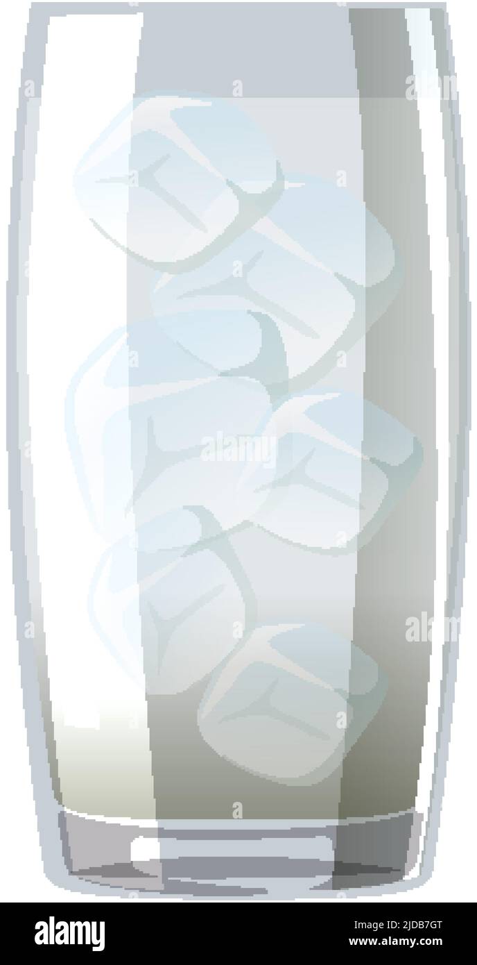 A glass of water with ice cube illustration Stock Vector Image & Art ...