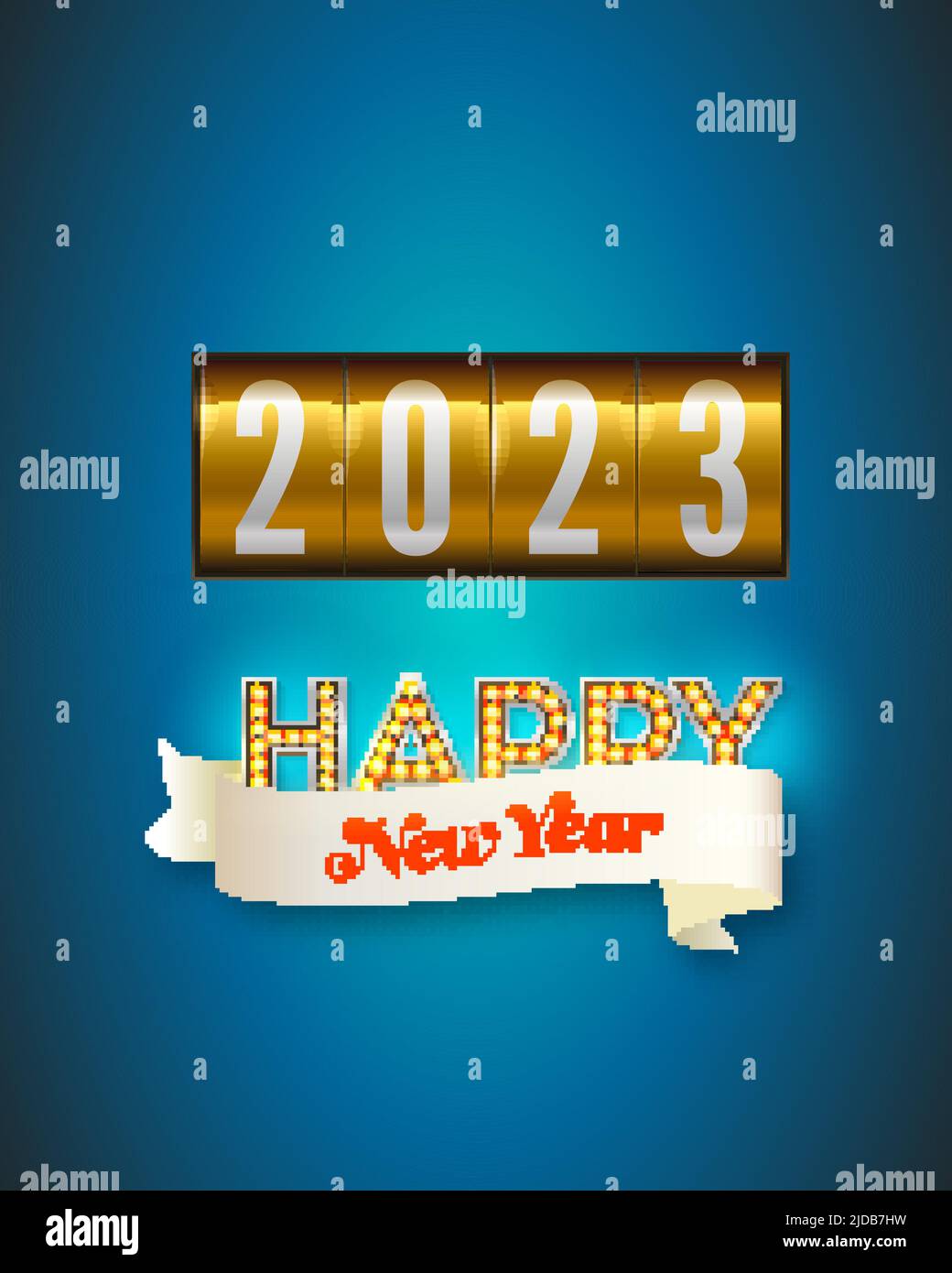 Happy new year light display Stock Vector Images - Alamy