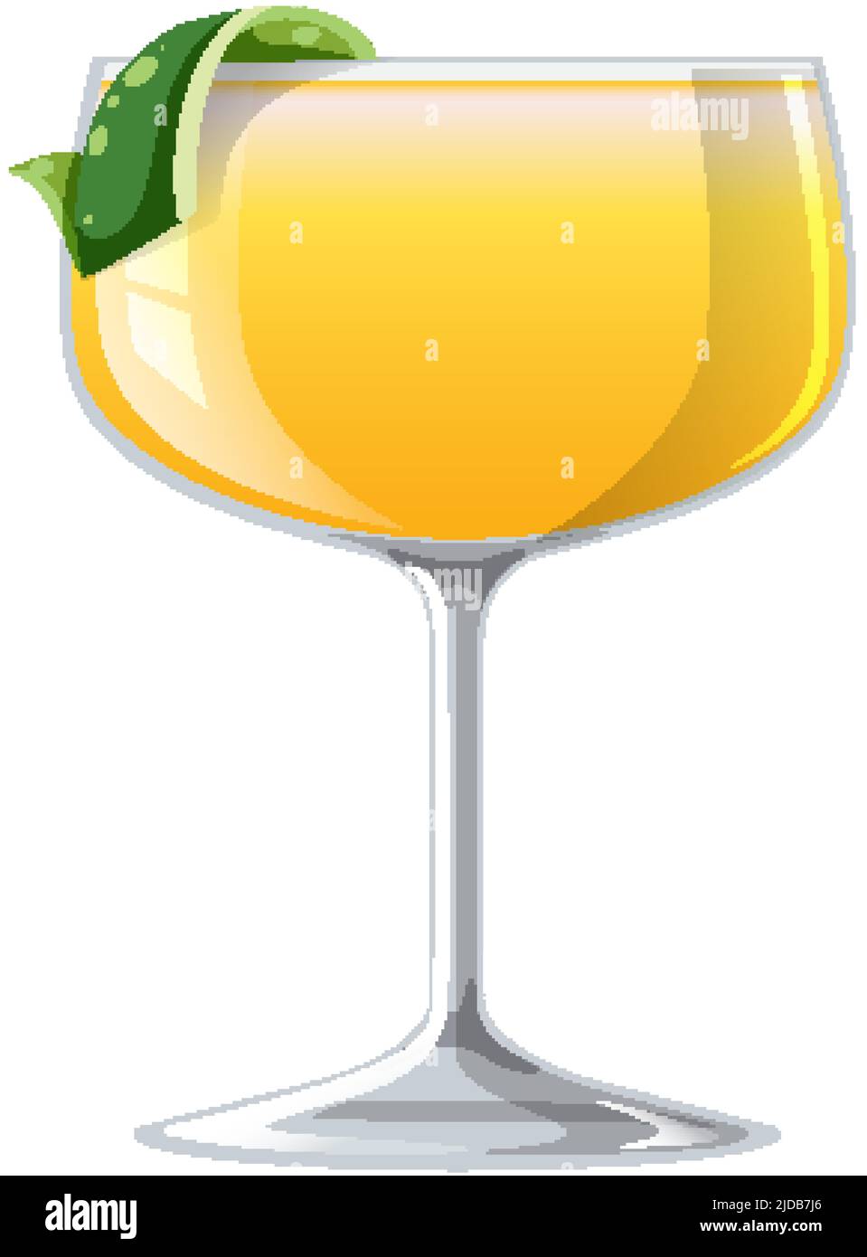Daiquiri cocktail in the glass on white background illustration Stock ...