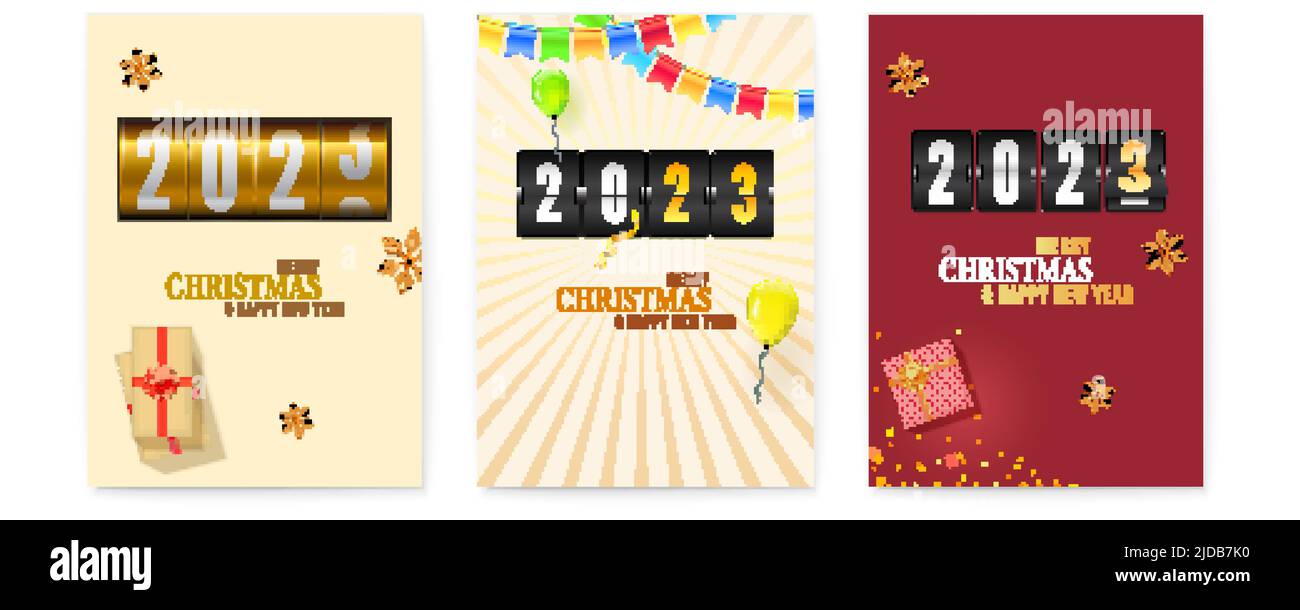 Set of posters with mechanical timer to 2023 Stock Vector Image & Art ...