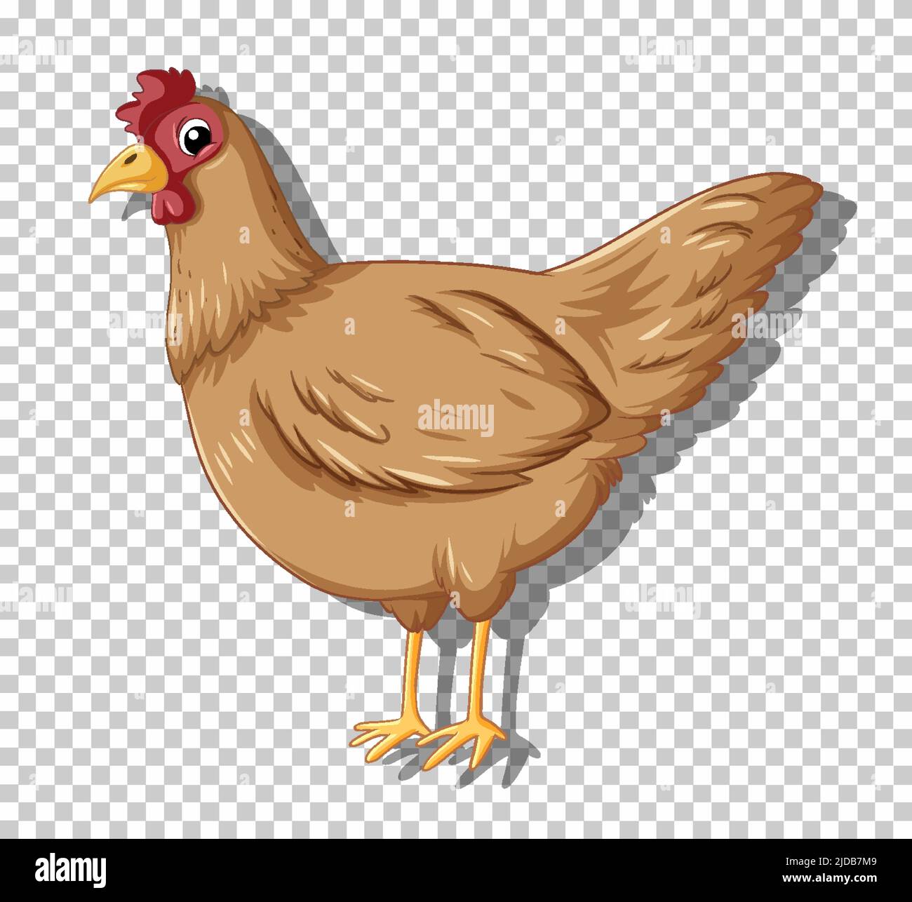 Cute chicken in flat cartoon style illustration Stock Vector Image ...