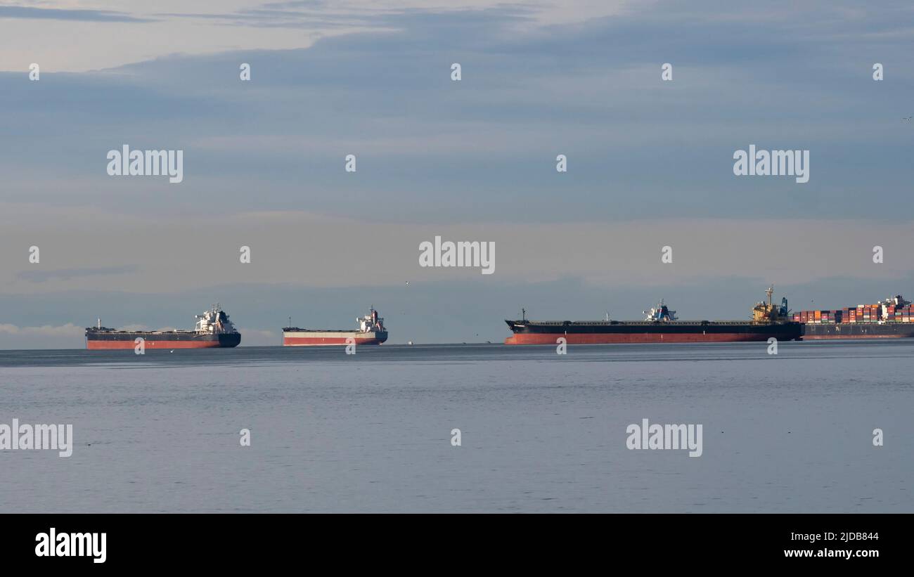 Cargo container ship off coast hi-res stock photography and images - Alamy