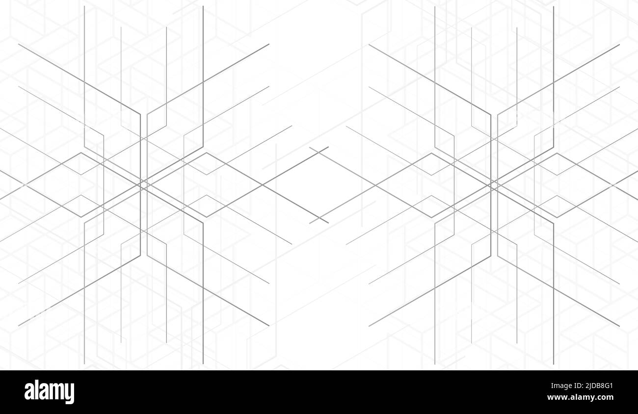 abstract white gray hexagon, network or electric image, geometric ...