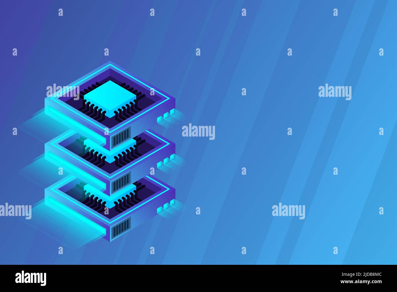 Quantum computer, large data processing, server room, artificial intelligence, data base concept ...