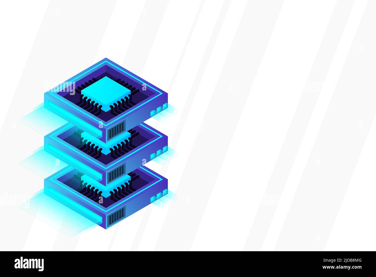 Quantum computer, large data processing, server room, artificial ...