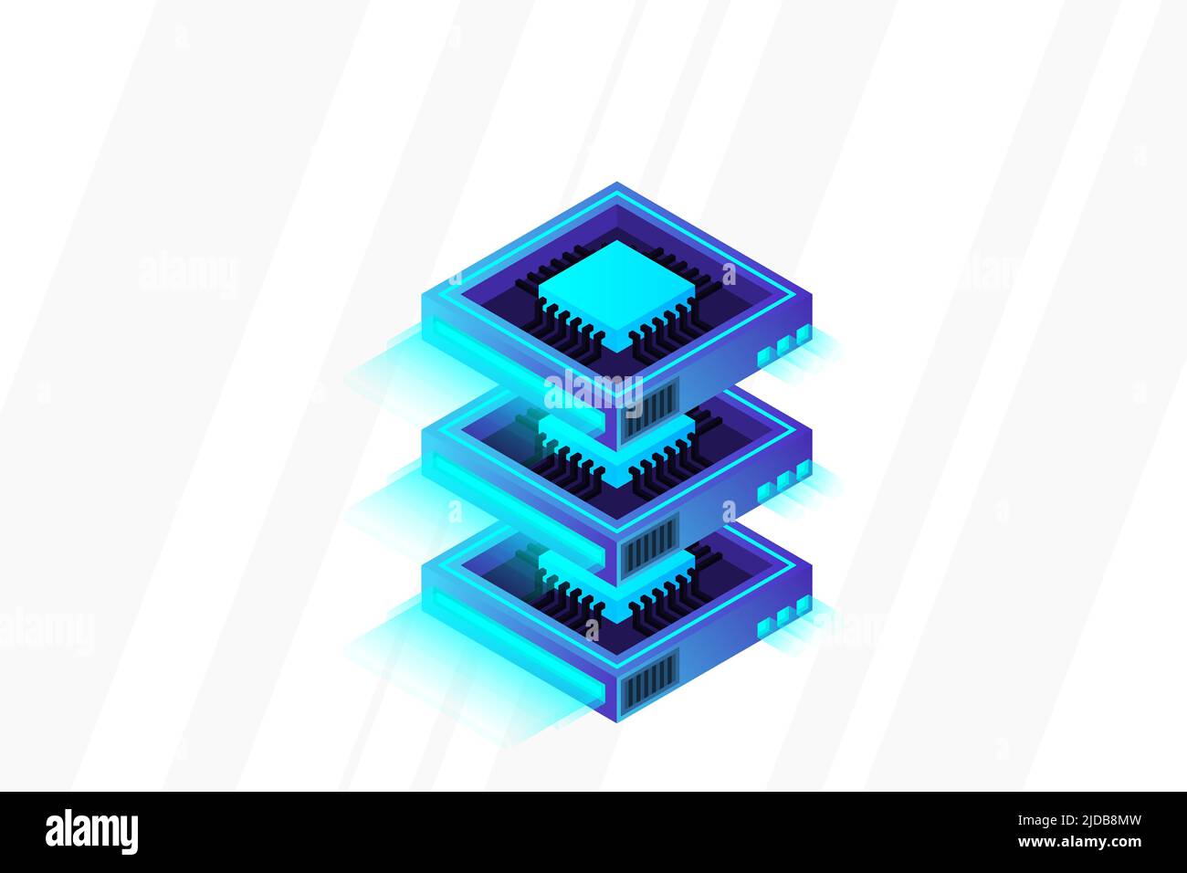 Quantum computer, large data processing, server room, artificial intelligence, data base concept ...