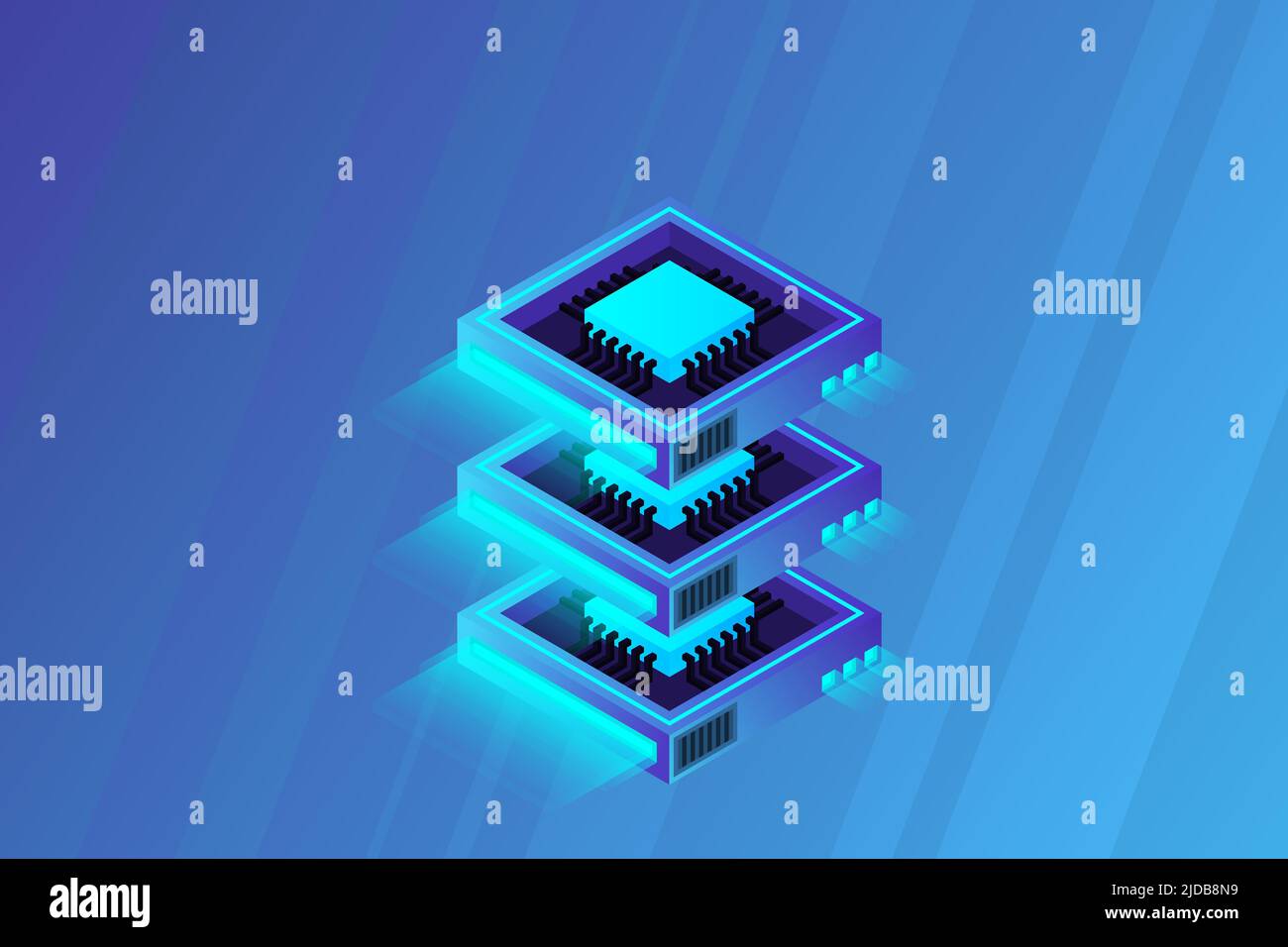 Quantum computer, large data processing, server room, artificial ...