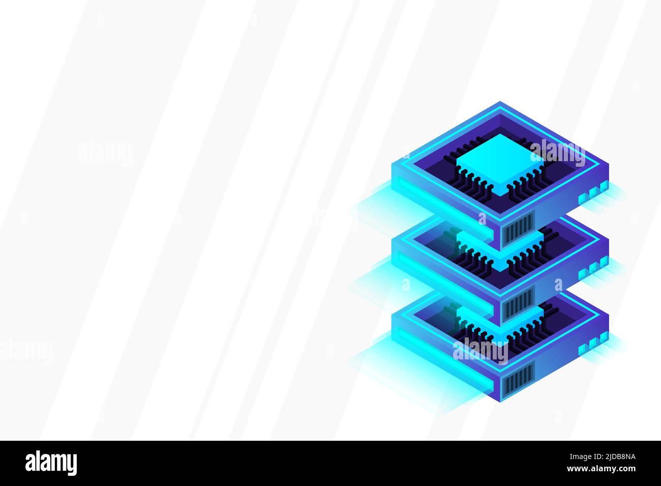 Quantum computer, large data processing, server room, artificial intelligence, data base concept ...