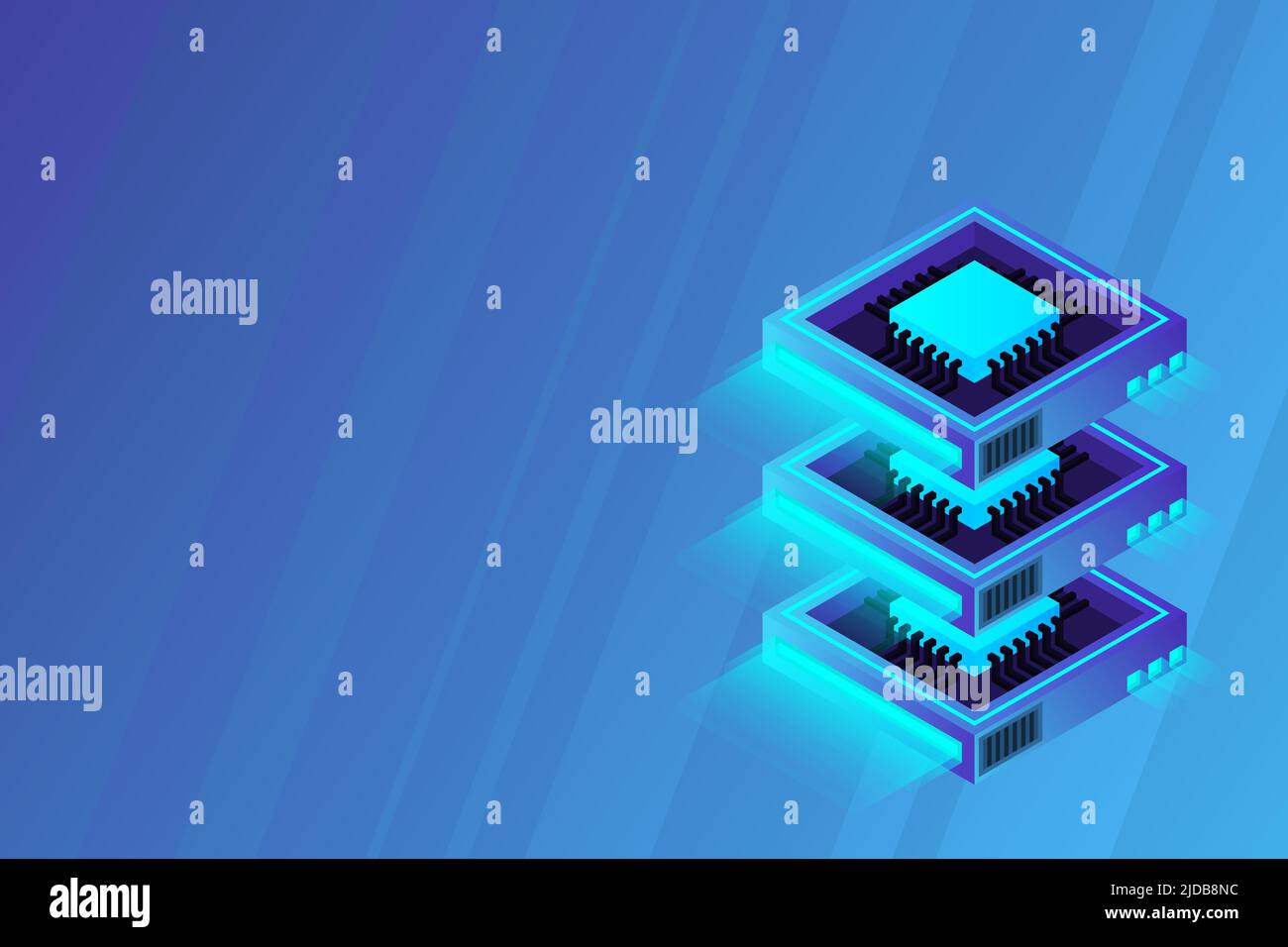 Quantum computer, large data processing, server room, artificial ...