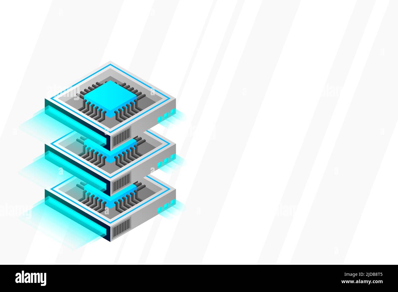 Quantum computer, large data processing, server room, artificial intelligence, data base concept ...