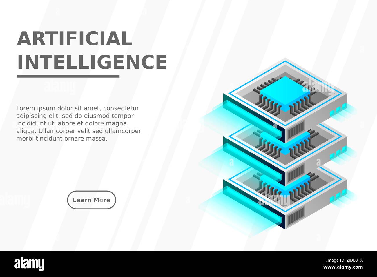Quantum computer, large data processing, server room, artificial intelligence, data base concept ...