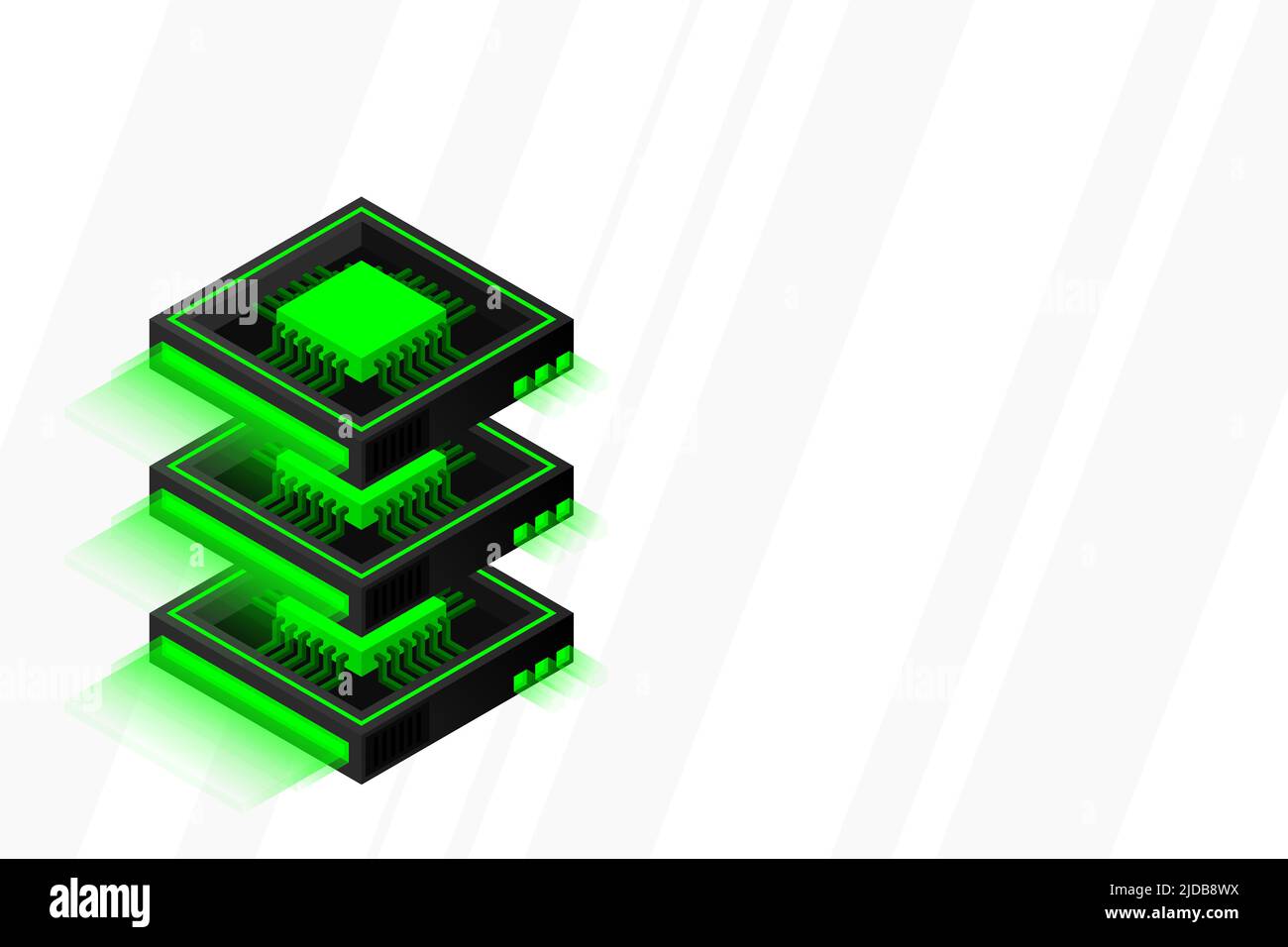 Quantum computer, large data processing, server room, artificial intelligence, data base concept ...