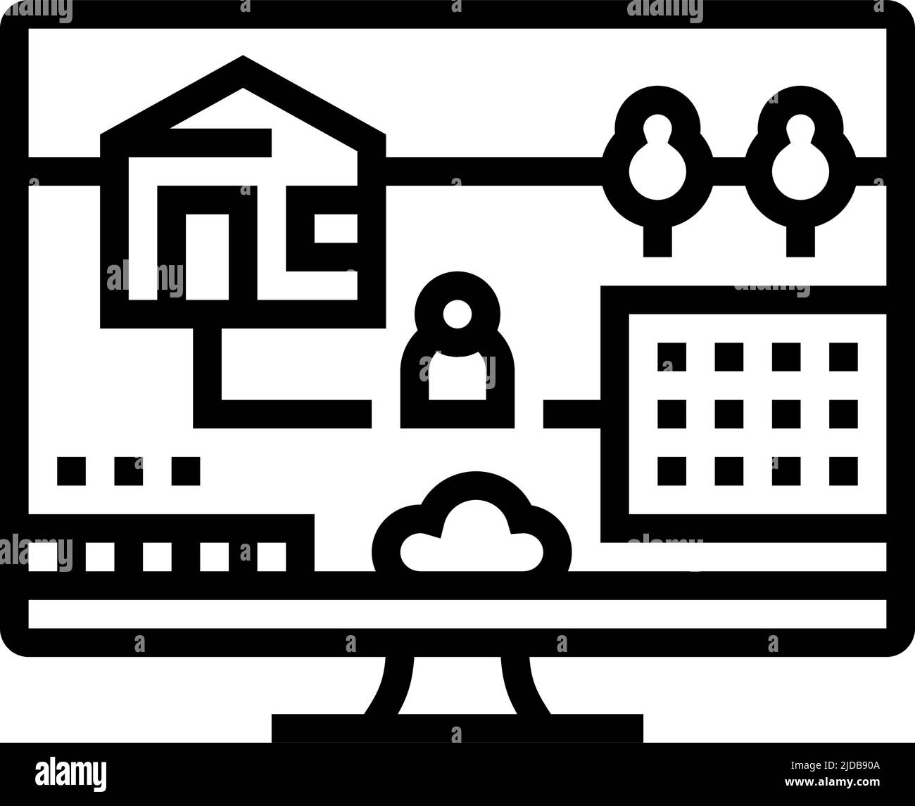 simulation video game line icon vector illustration Stock Vector Image ...