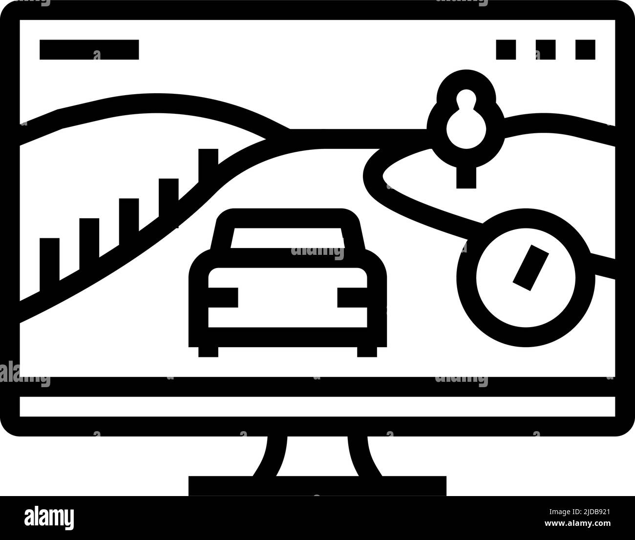 racing video game line icon vector illustration Stock Vector Image ...