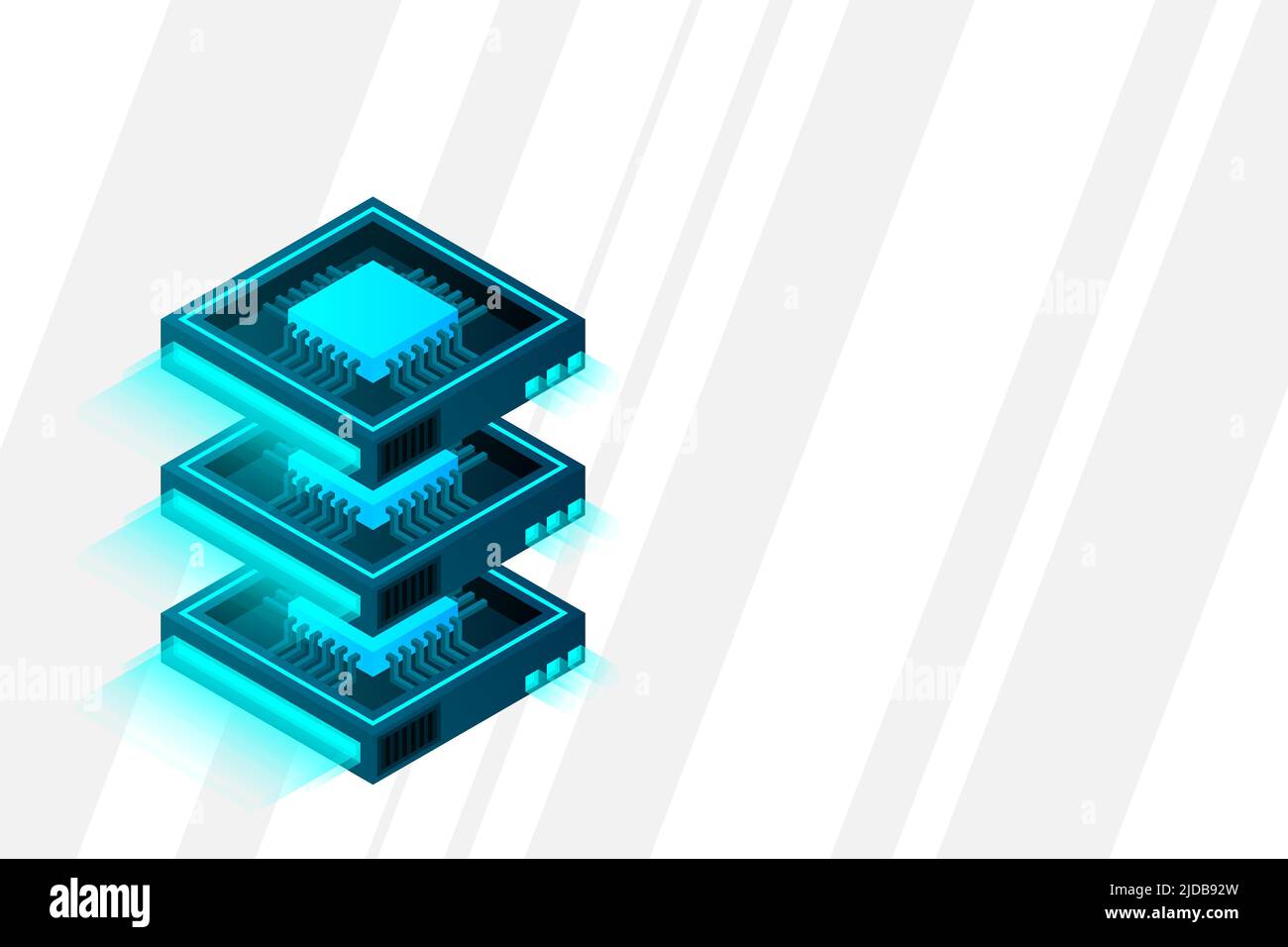 Quantum computer, large data processing, server room, artificial ...