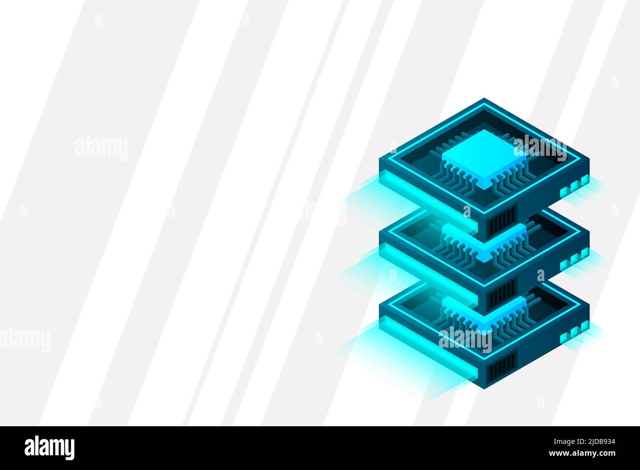 Quantum computer, large data processing, server room, artificial ...