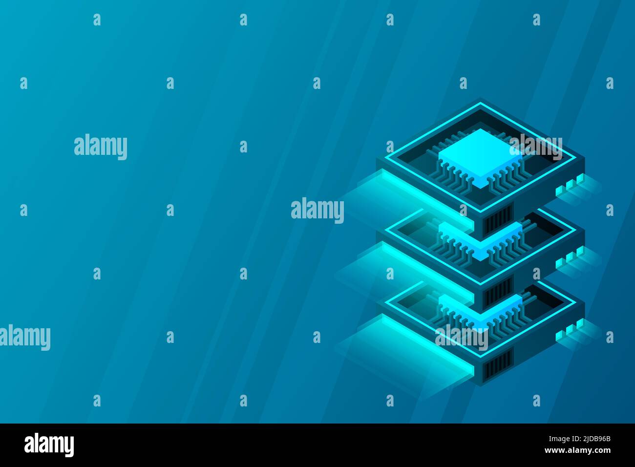 Quantum computer, large data processing, server room, artificial ...