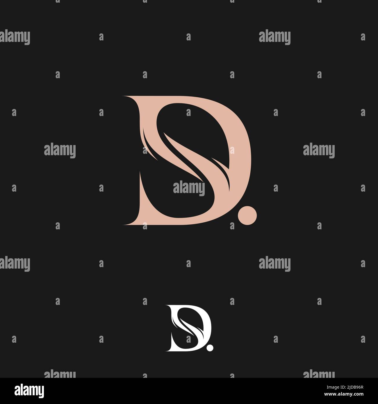 Alphabet letter monogram icon logo DS or SD with creative modern trendy ...