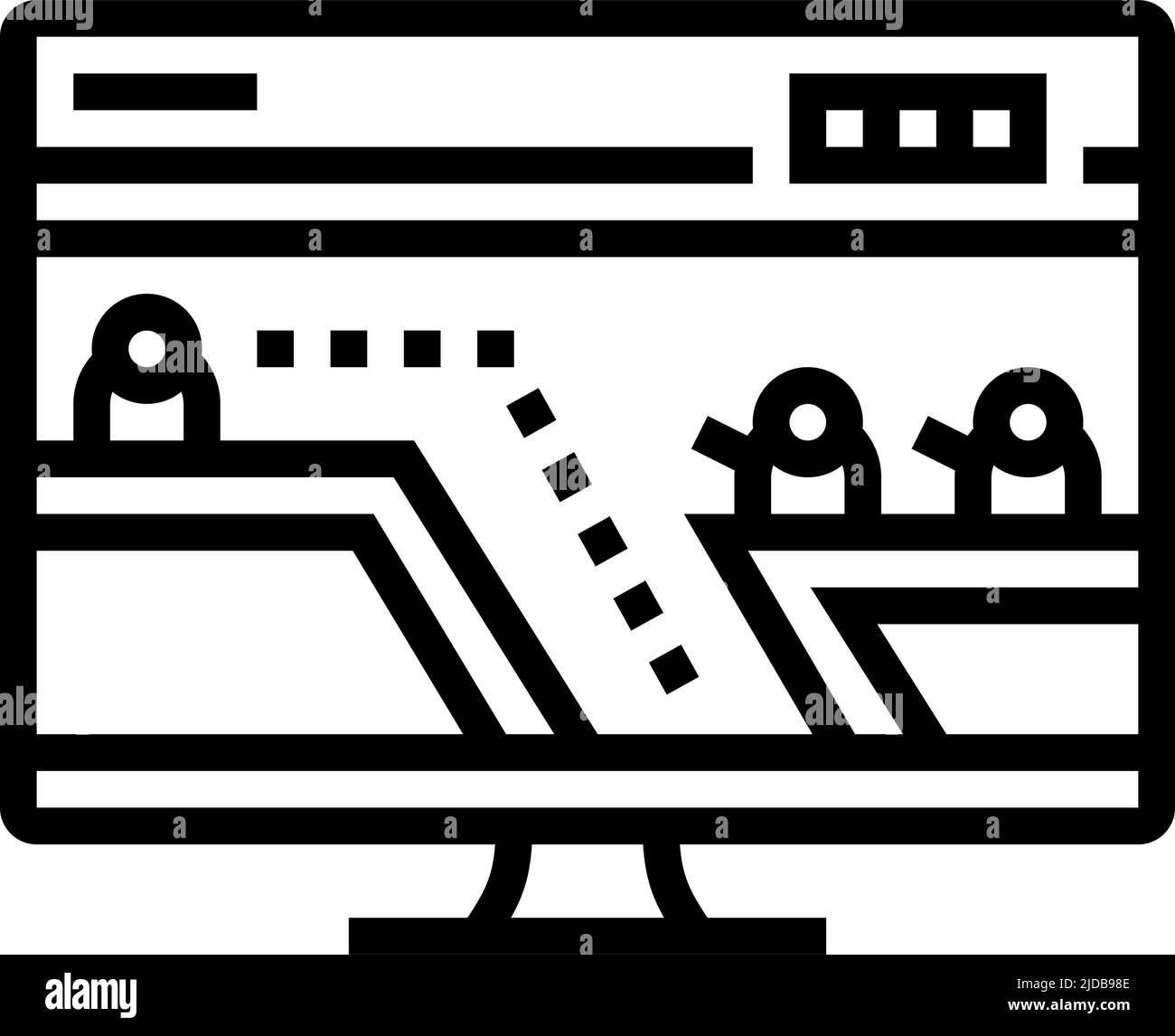 action platform video game line icon vector illustration Stock Vector ...