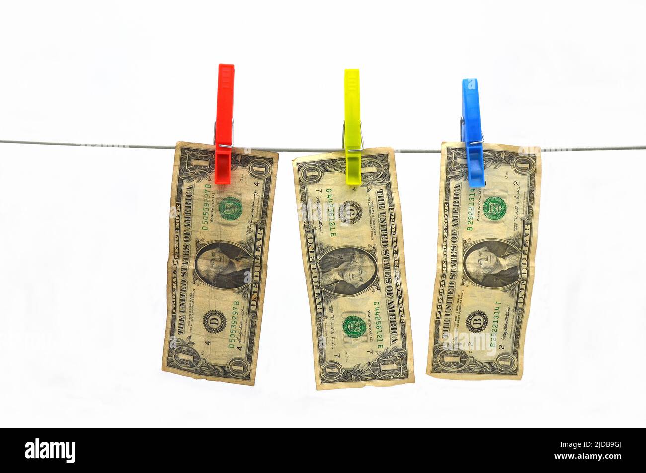 one money dollar bill on white Stock Photo - Alamy