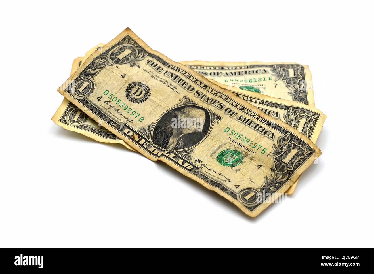 one money dollar bill on white Stock Photo - Alamy