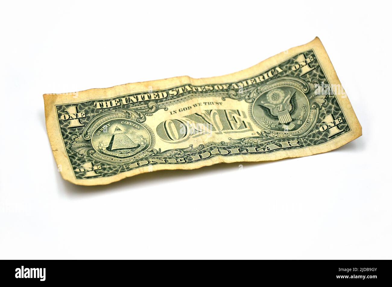 one money dollar bill on white Stock Photo - Alamy