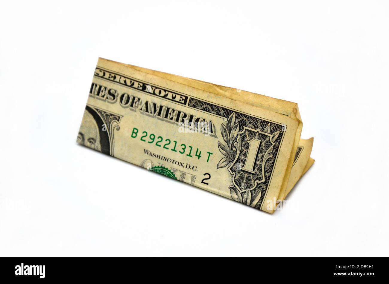 one money dollar bill on white Stock Photo - Alamy