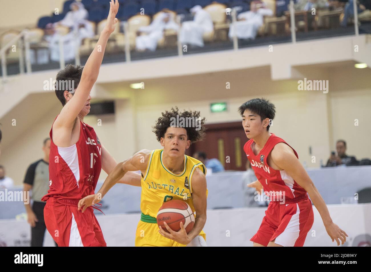 Doha, Qatar. 19th June, 2022. Oga Suzuki (L), Shuntaro Buto (R) of Japan Basketball team and ...