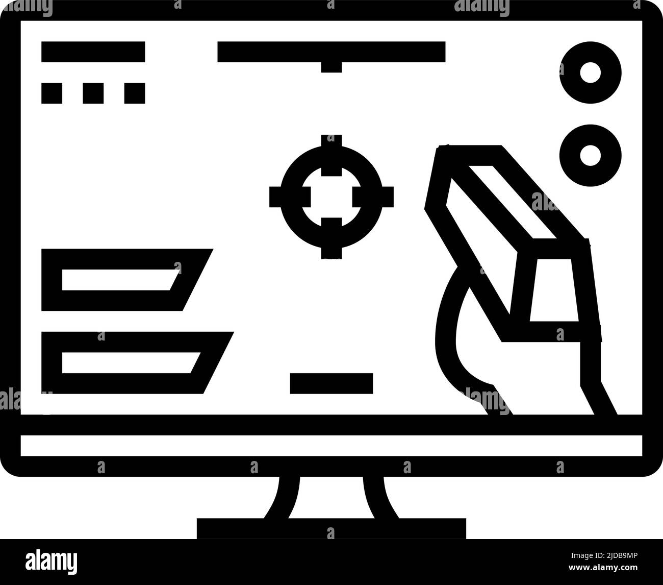 shooter video game line icon vector illustration Stock Vector Image ...