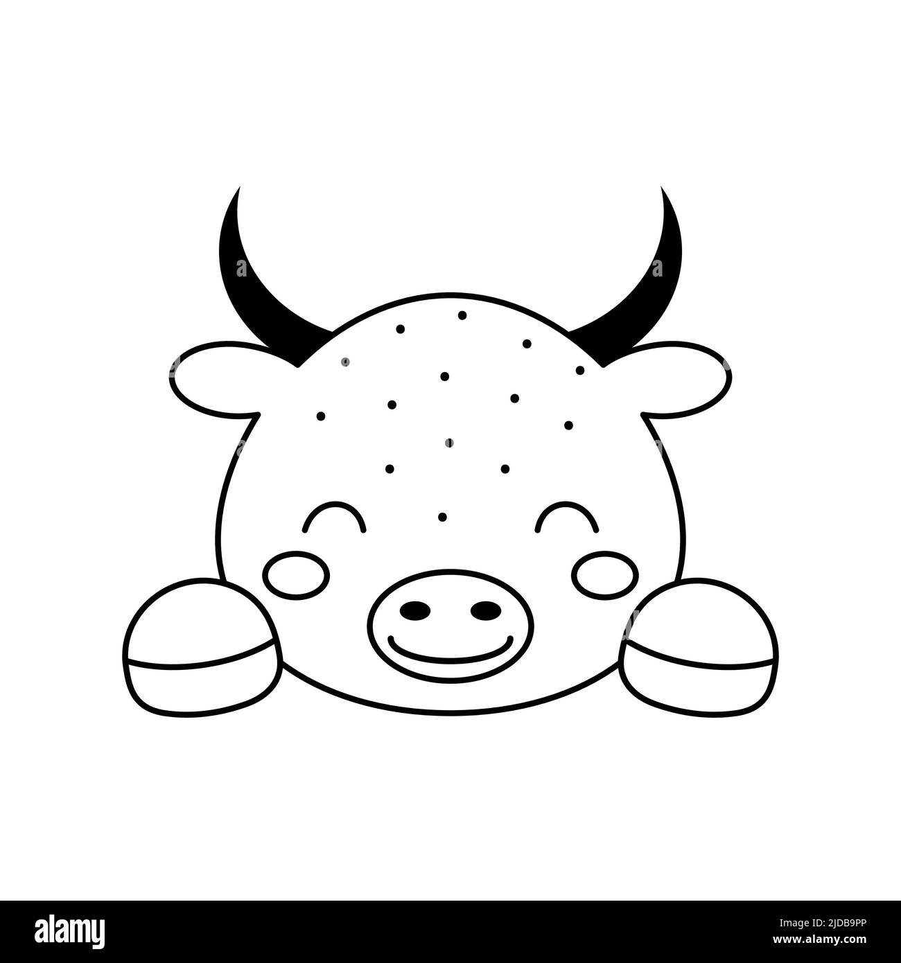Cute bull head in Scandinavian style. Animal face for kids t-shirts ...