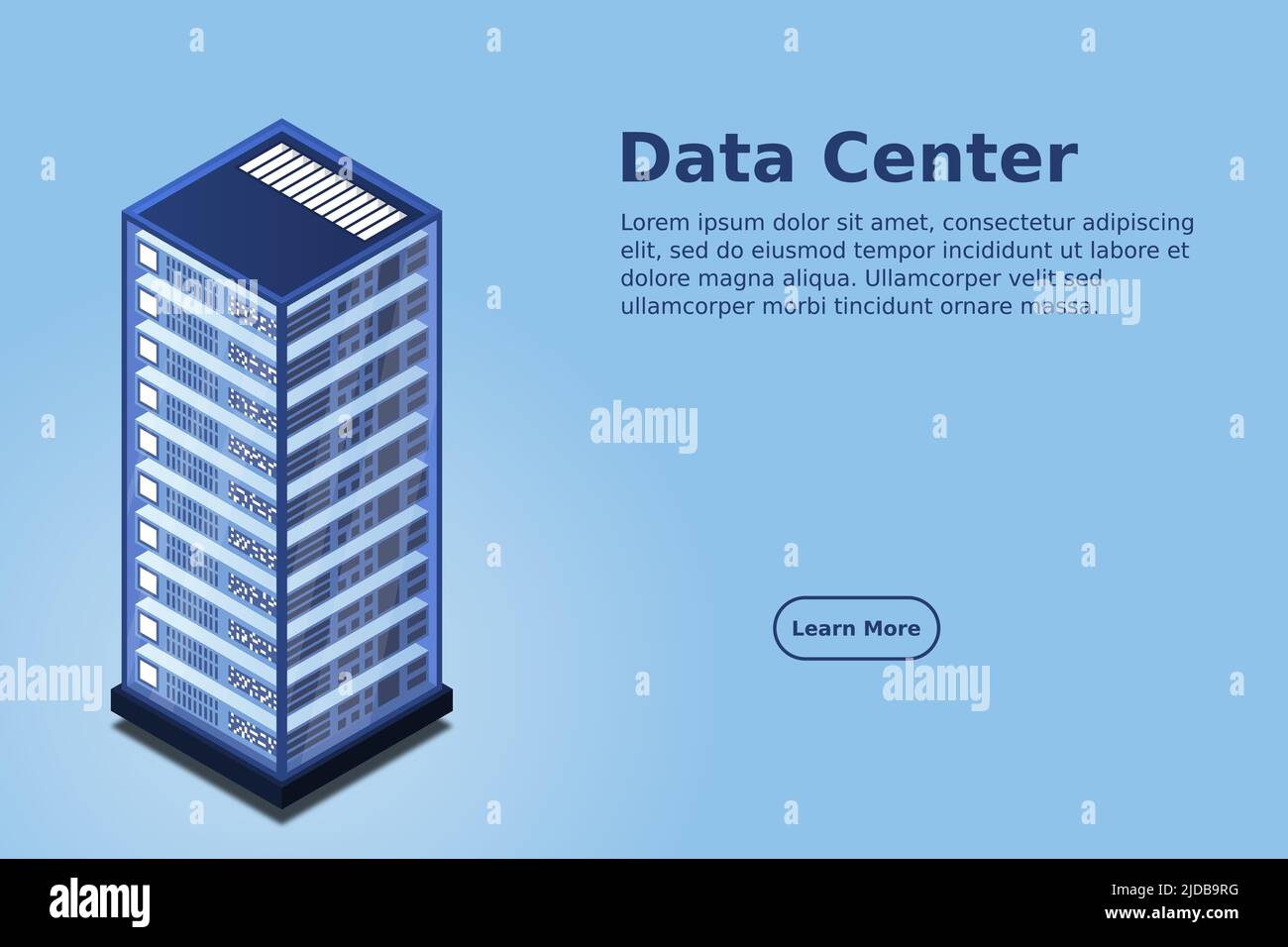 Mainframe, powered server, high technology concept, data center, cloud data storage isometric ...