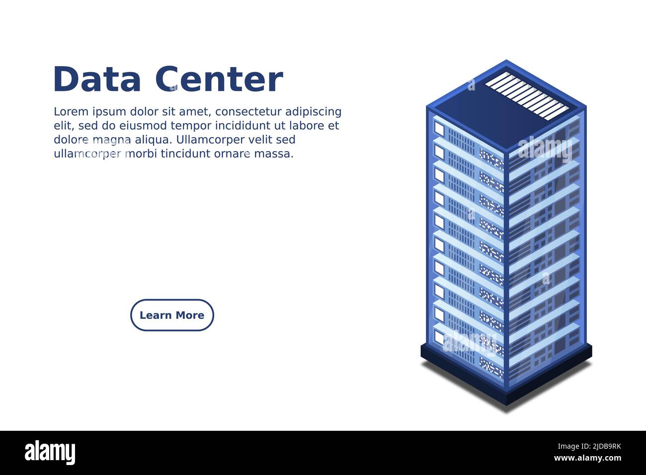 Mainframe, powered server, high technology concept, data center, cloud data storage isometric ...