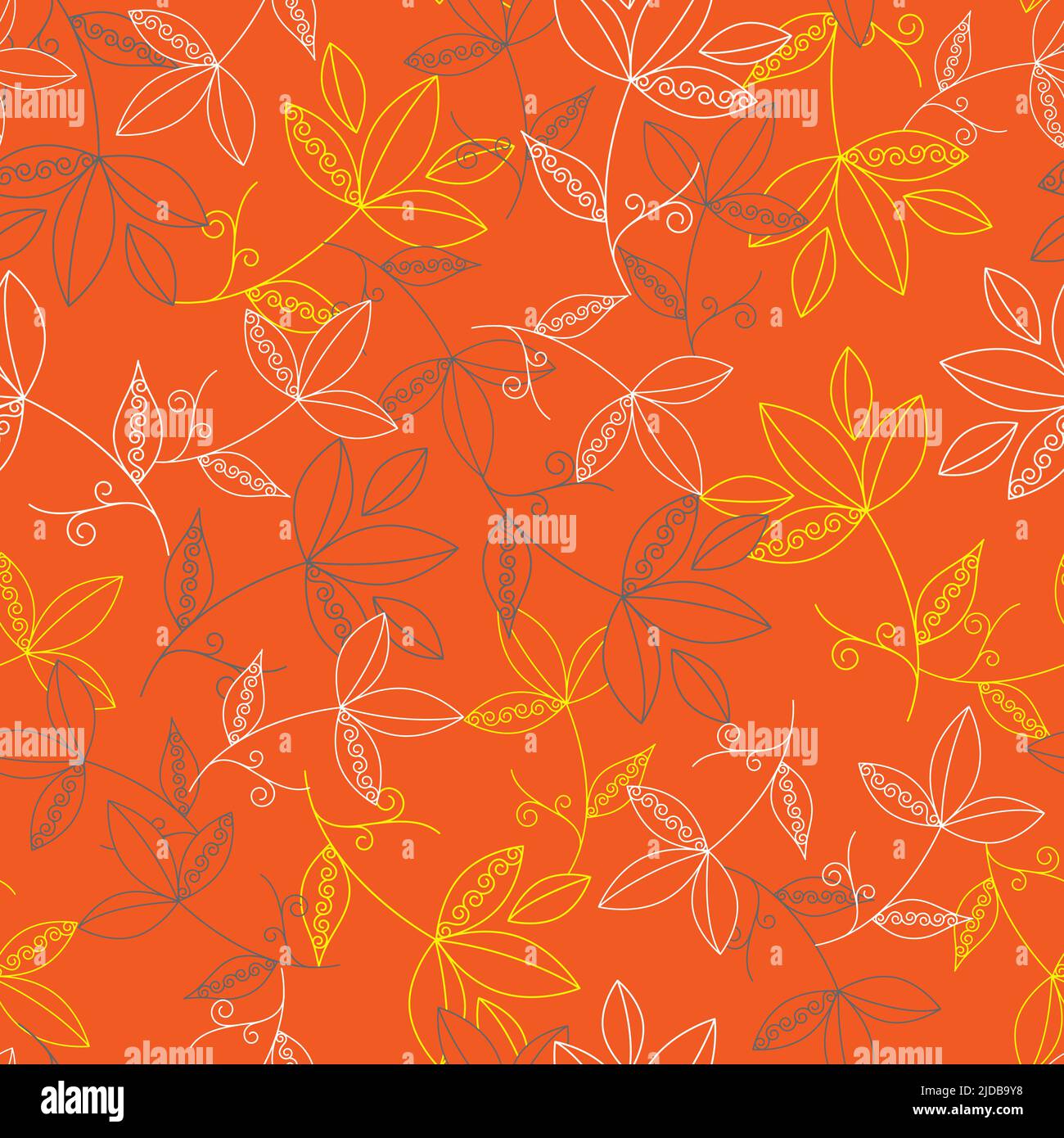 Orange doodle flowers pattern Autumn patterns for packaging ...