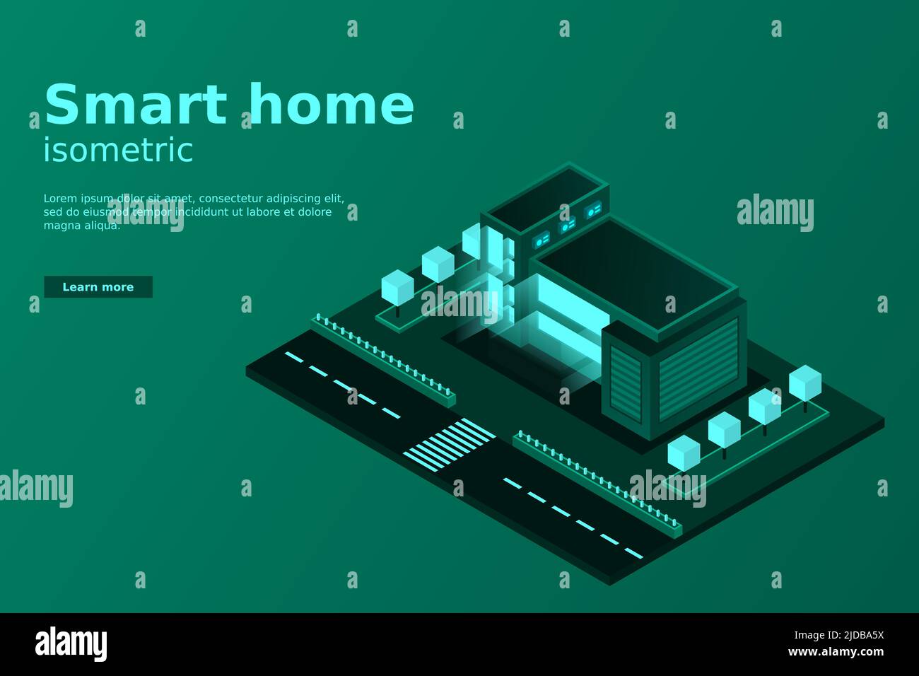 Smart city or intelligent building isometric vector concept. Modern ...