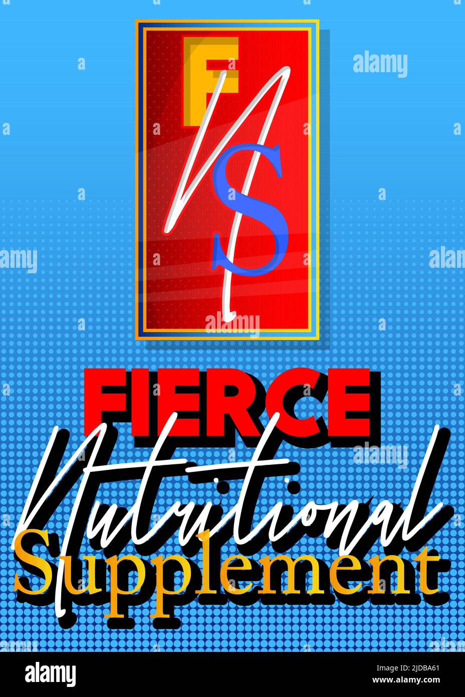 Superhero coat of arms showing Fierce Nutritional Supplement icon ...